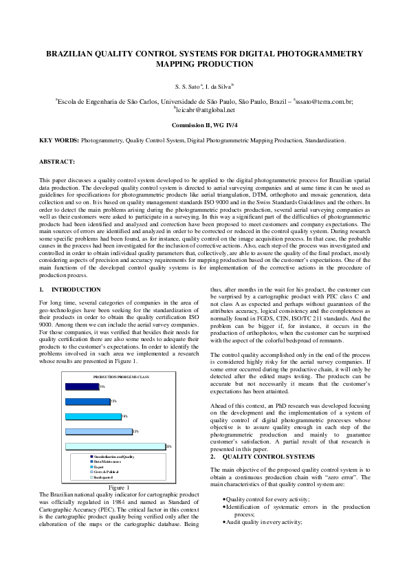(PDF) Brazilian quality control systems for digital photogrammetry mapping production