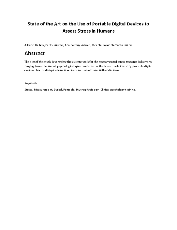 (PDF) State of the Art on the Use of Portable Digital Devices to Assess ...