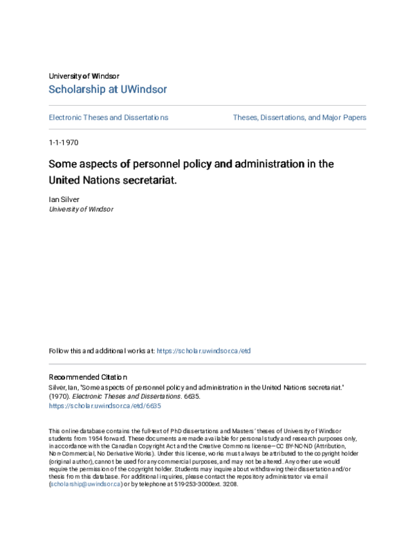 (PDF) Some aspects of personnel policy and administration in the United ...