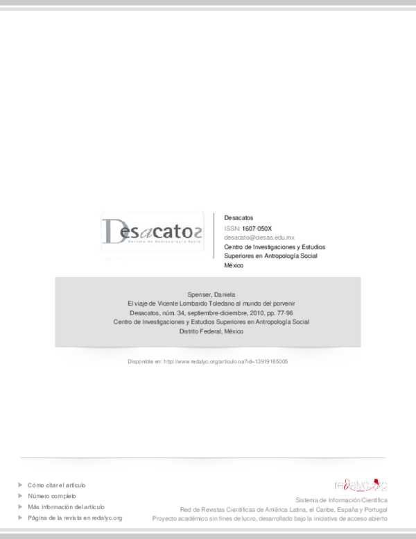 (PDF) El viaje de Vicente Lombardo Toledano al mundo del porvenir ...