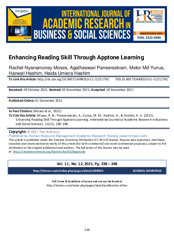 (PDF) Enhancing Reading Skill Through Apptone Learning