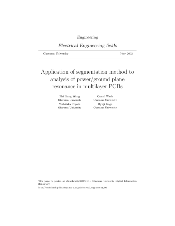(PDF) Application of segmentation method to analysis of power/ground plane resonance in ...