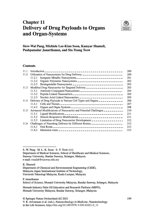 (PDF) Delivery of Drug Payloads to Organs and Organ-Systems