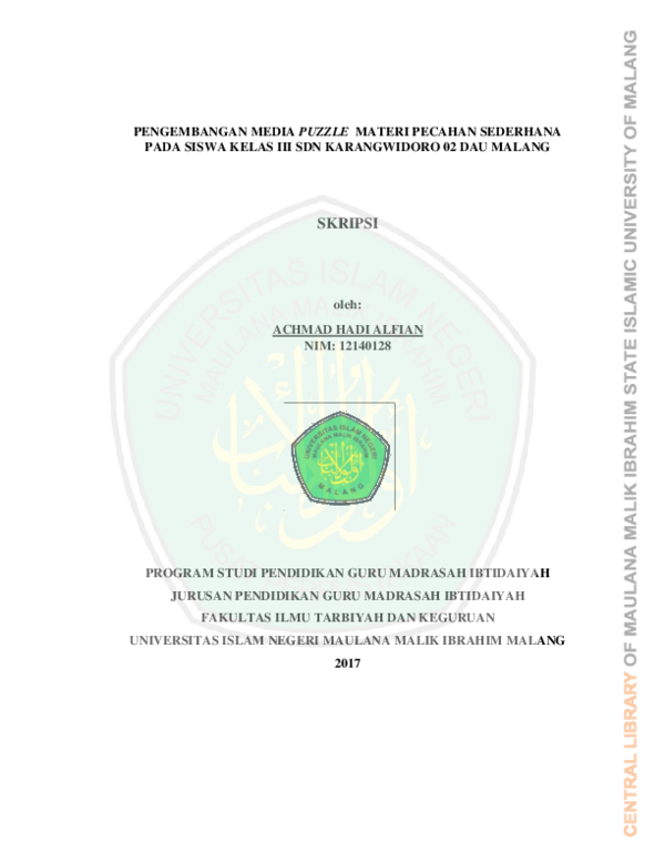(PDF) Pengembangan media puzzle materi pecahan sederhana pada siswa ...