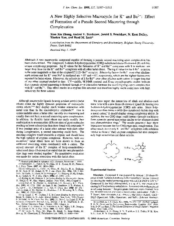 Pdf Solvent Extraction Of Rhenium Vii With Crown Ethers And Some Univalent Cations Xianxin