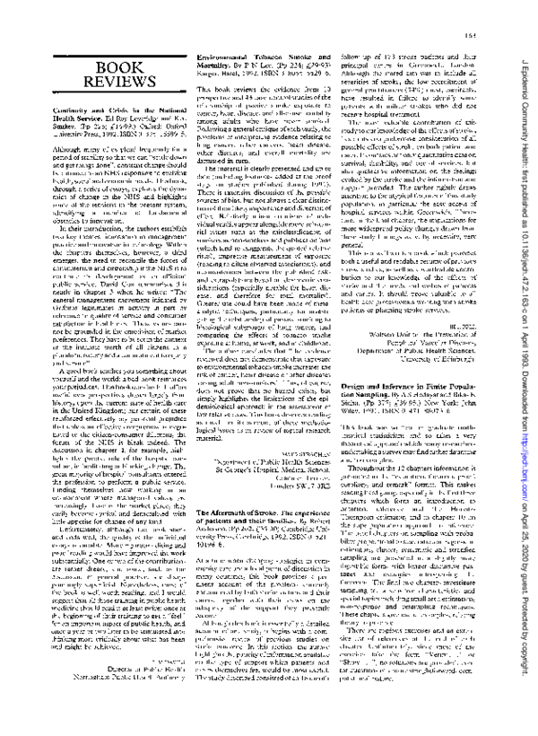 (PDF) Design and Inference in Finite Population Sampling