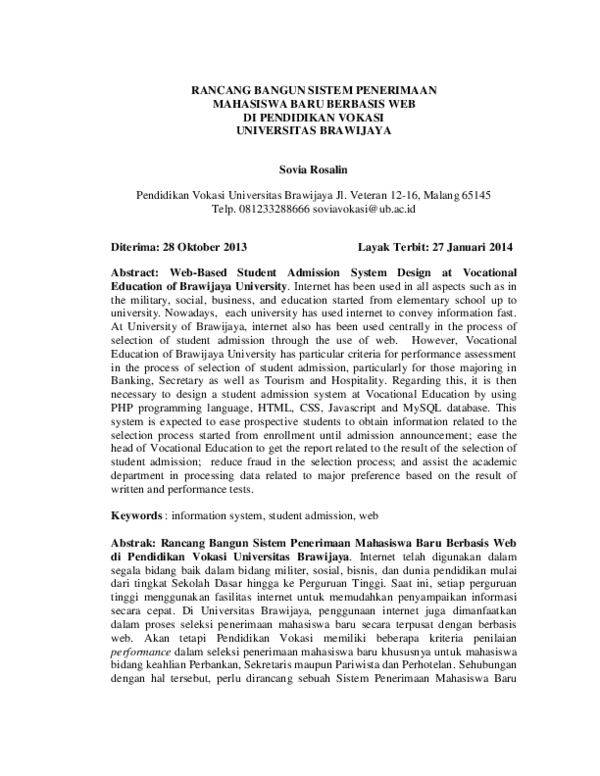 (PDF) Web-Based Student Admission System Design at Vocational Education ...