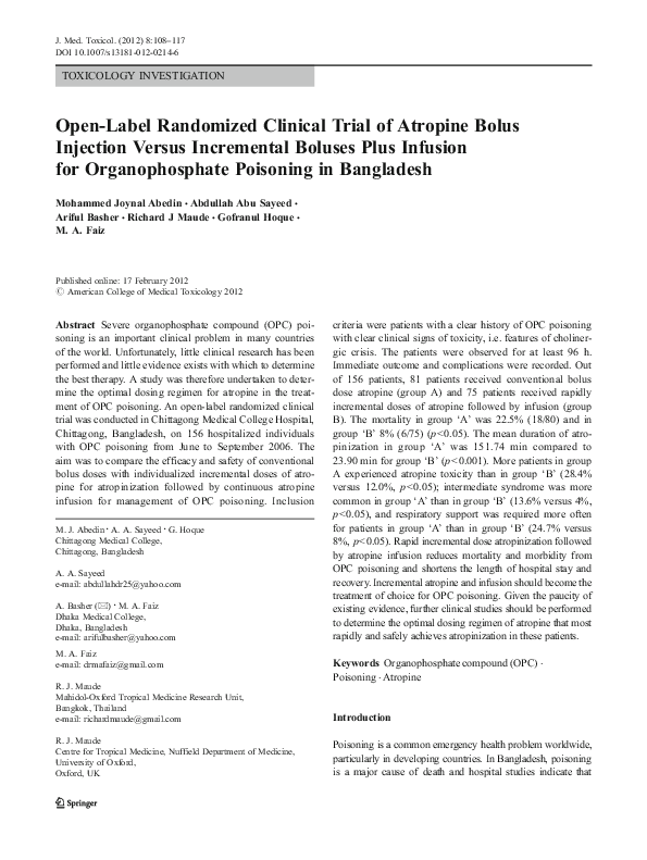 (PDF) Open-label randomized clinical trial of atropine bolus injection versus incremental ...
