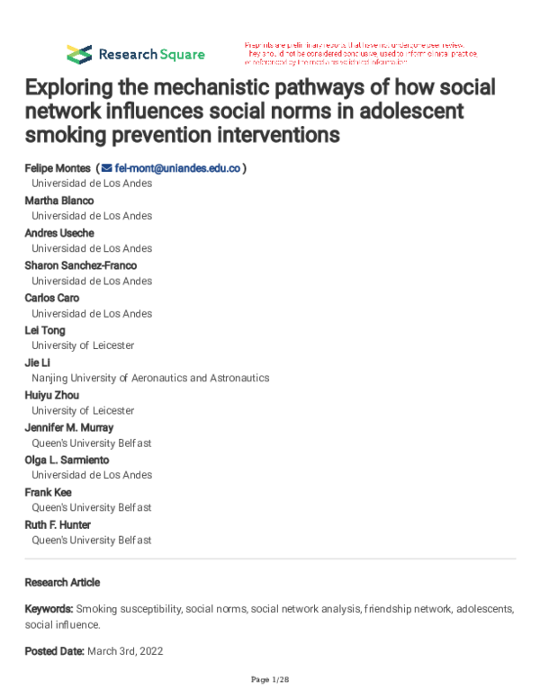 (PDF) Exploring the mechanistic pathways of how social network influences social norms in ...