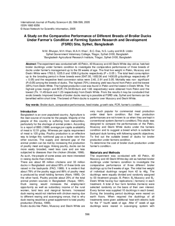 (PDF) A Study on the Comparative Performance of Different Breeds of ...