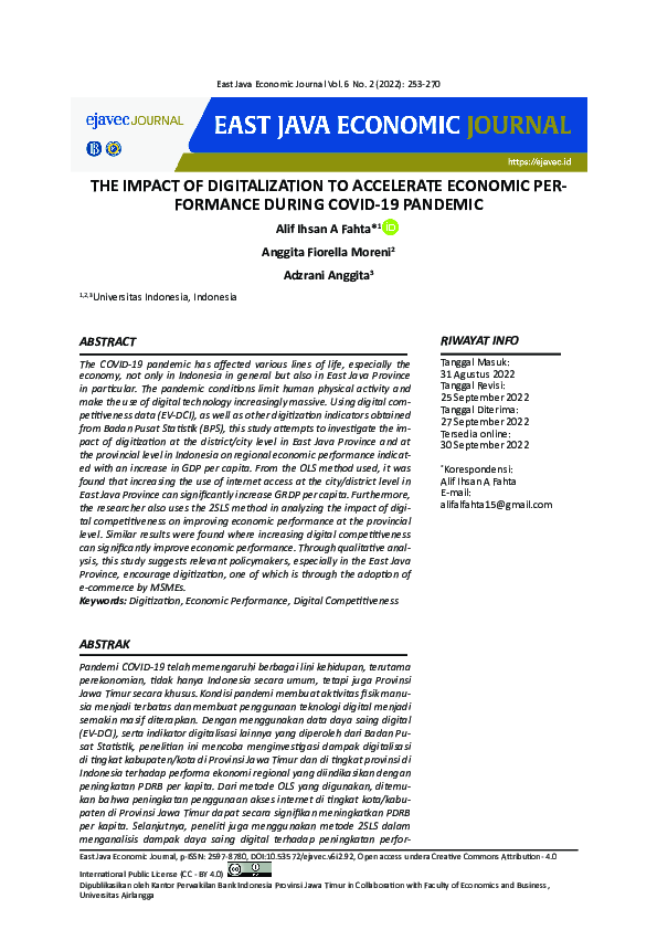 (PDF) The Impact of Digitalization to Accelerate Economic Performance ...