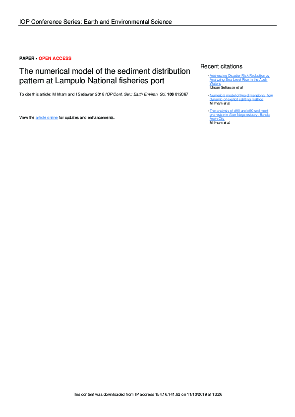 (PDF) The numerical model of the sediment distribution pattern at ...