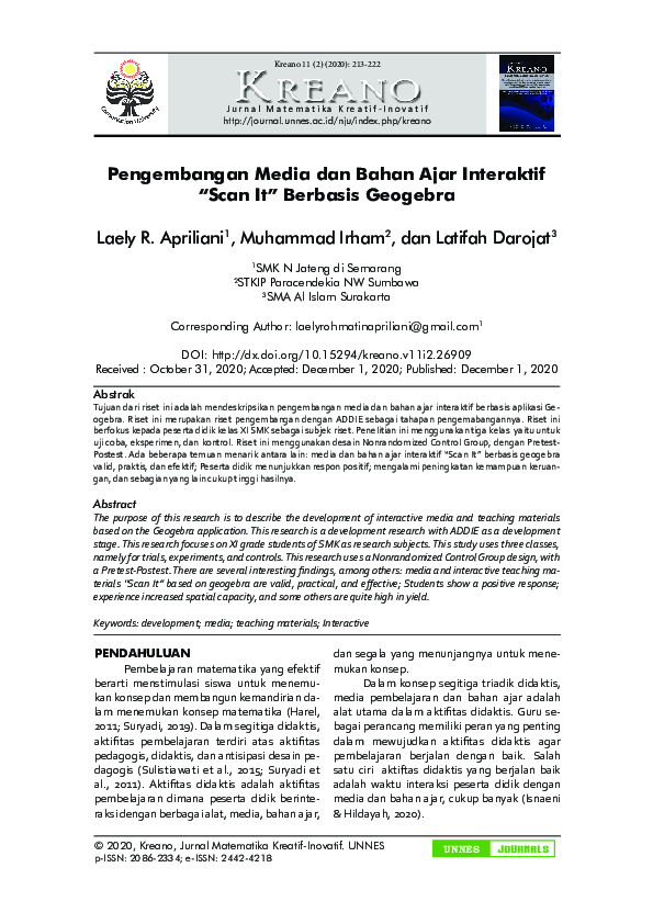(PDF) Pengembangan Media dan Bahan Ajar Interaktif â€œScan Itâ€ Berbasis Geogebra | muhammad ...