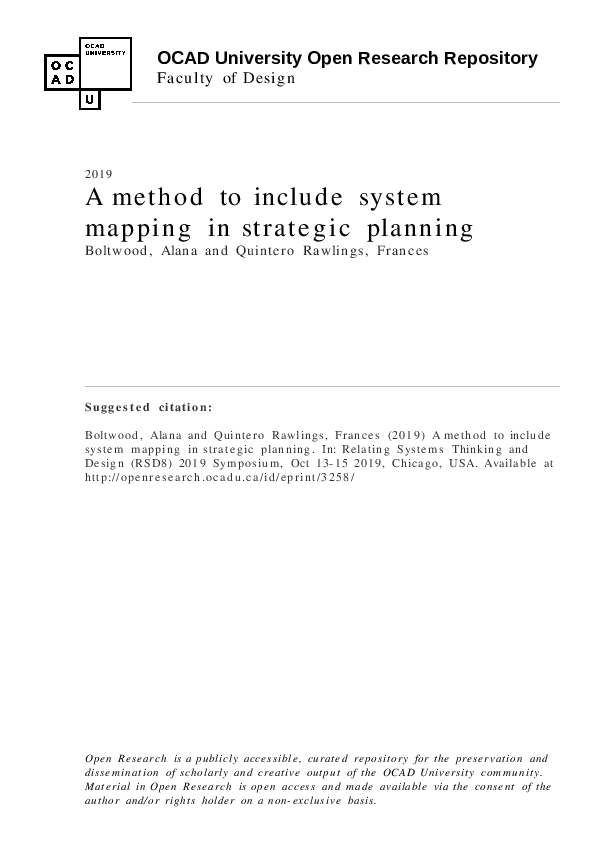 (PDF) A method to include system mapping in strategic planning