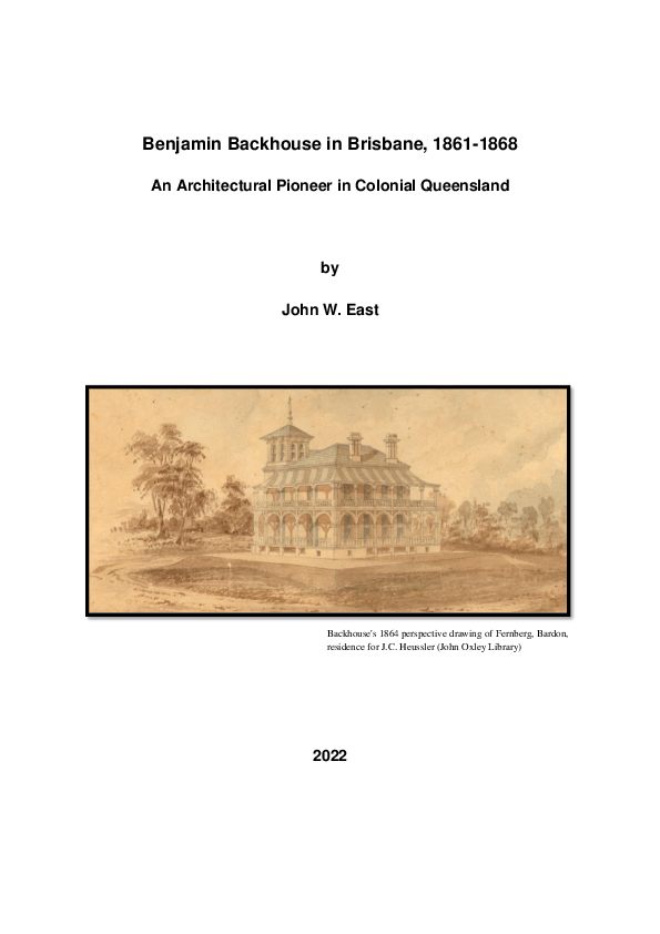 (PDF) Benjamin Backhouse in Brisbane, 1861-1868: An Architectural ...