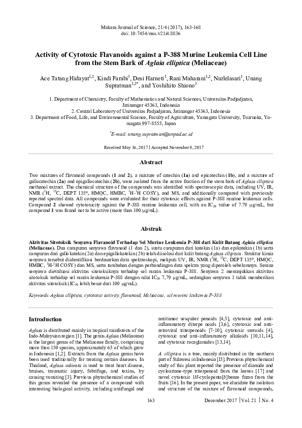 (PDF) Activity of Cytotoxic Flavanoids against a P-388 Murine Leukemia ...