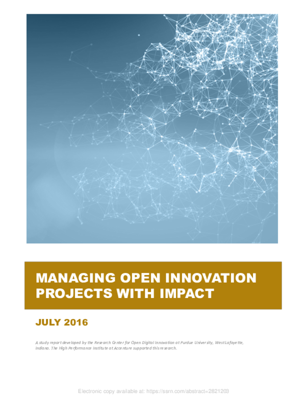 (PDF) Managing Open Innovation Projects with Impact