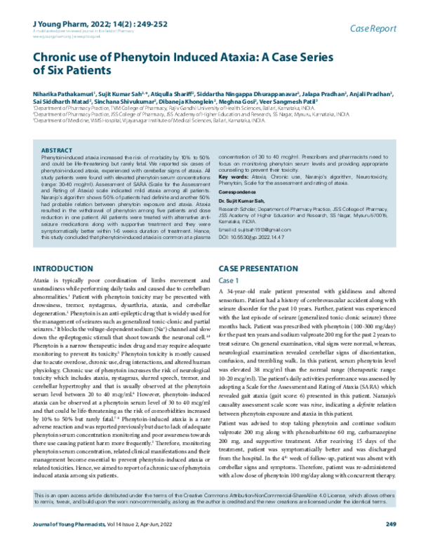 (PDF) Chronic use of Phenytoin Induced Ataxia: A Case Series of Six ...