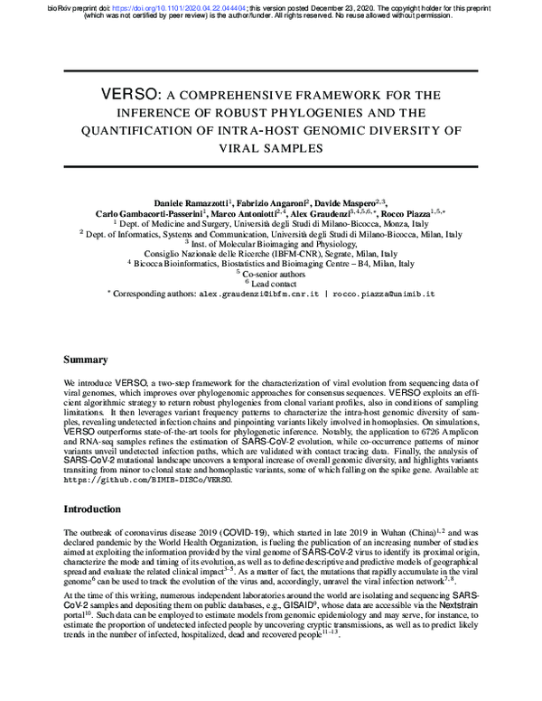 (PDF) VERSO: a comprehensive framework for the inference of robust phylogenies and the ...