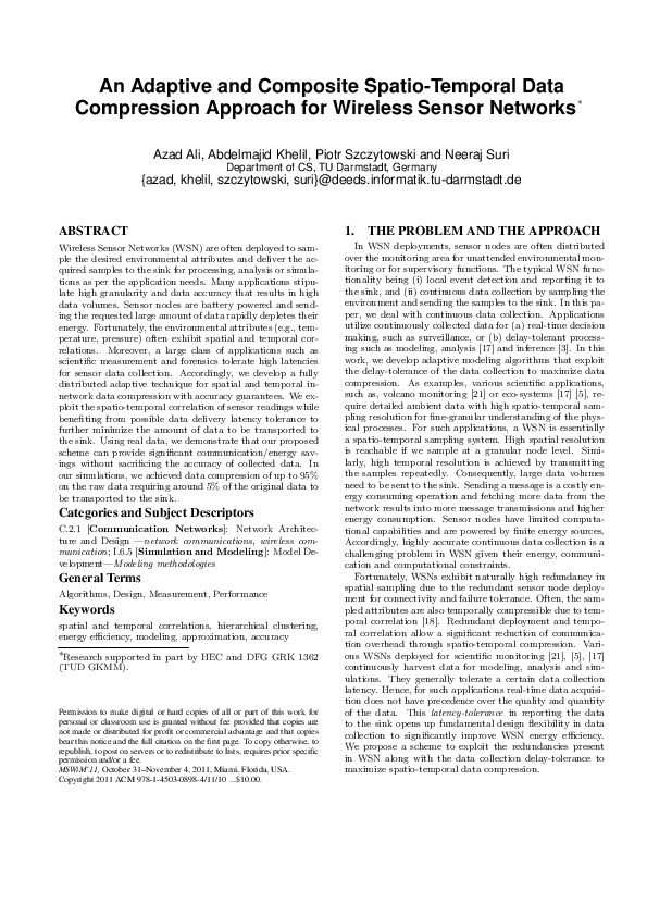 (PDF) An adaptive and composite spatio-temporal data compression approach for wireless sensor ...
