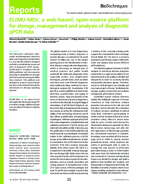 (PDF) ELIMU-MDx: a web-based, open-source platform for storage ...