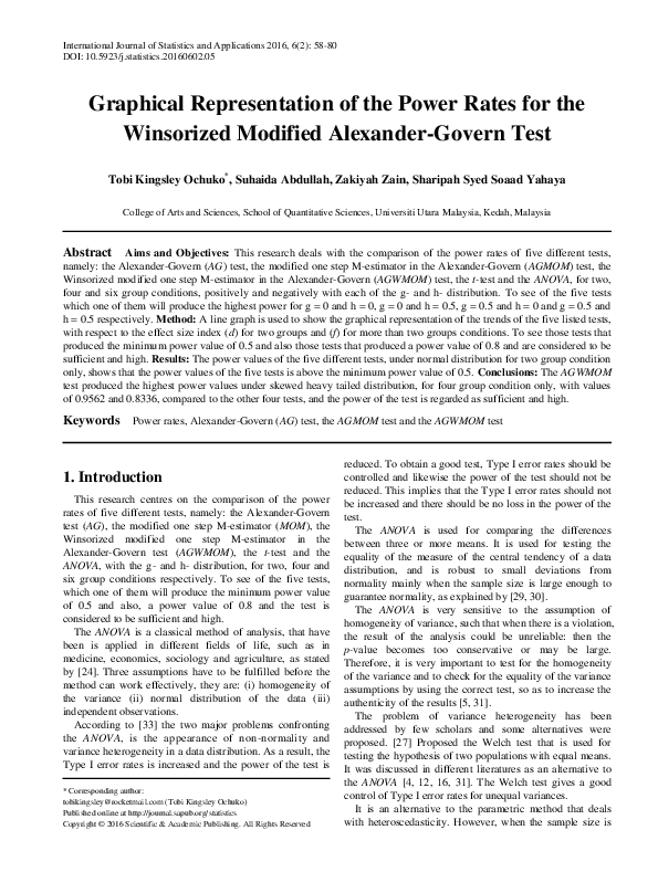 (PDF) Graphical Representation of the Power Rates for the Winsorized ...
