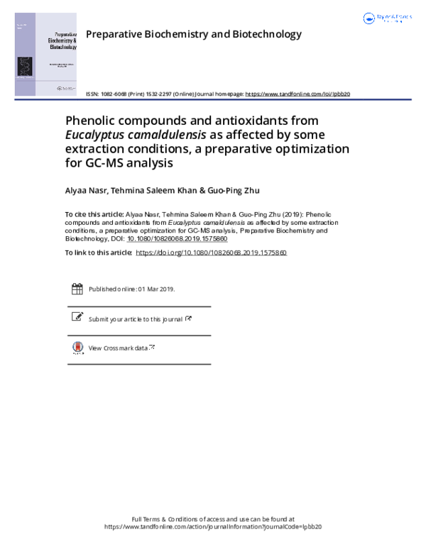 (PDF) Phenolic compounds and antioxidants fromEucalyptus ...