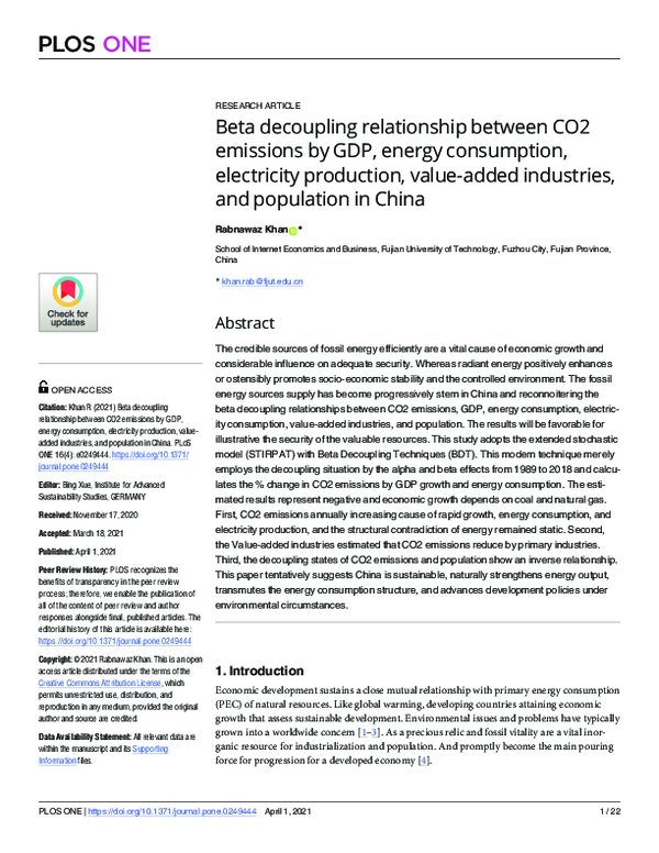 (PDF) Beta decoupling relationship between CO2 emissions by GDP, energy ...