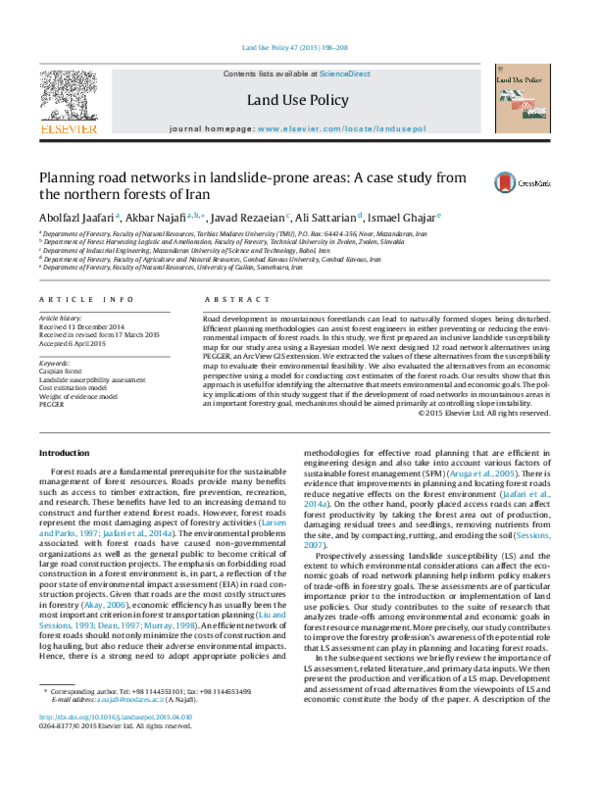 (PDF) Planning road networks in landslide-prone areas: A case study ...