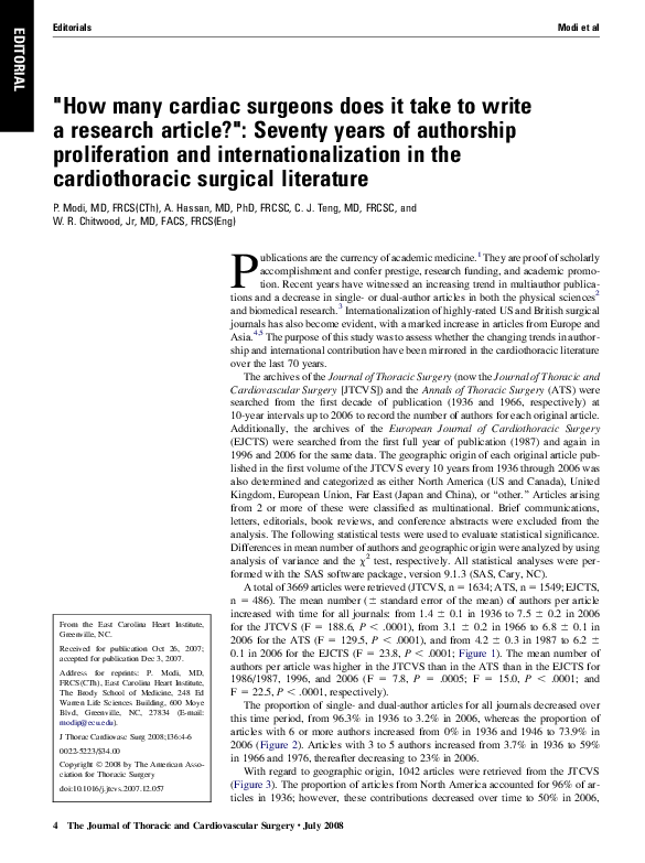 (PDF) “How many cardiac surgeons does it take to write a research ...