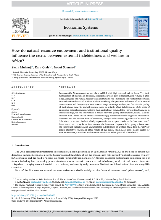 (PDF) How do natural resource endowment and institutional quality influence the nexus between ...