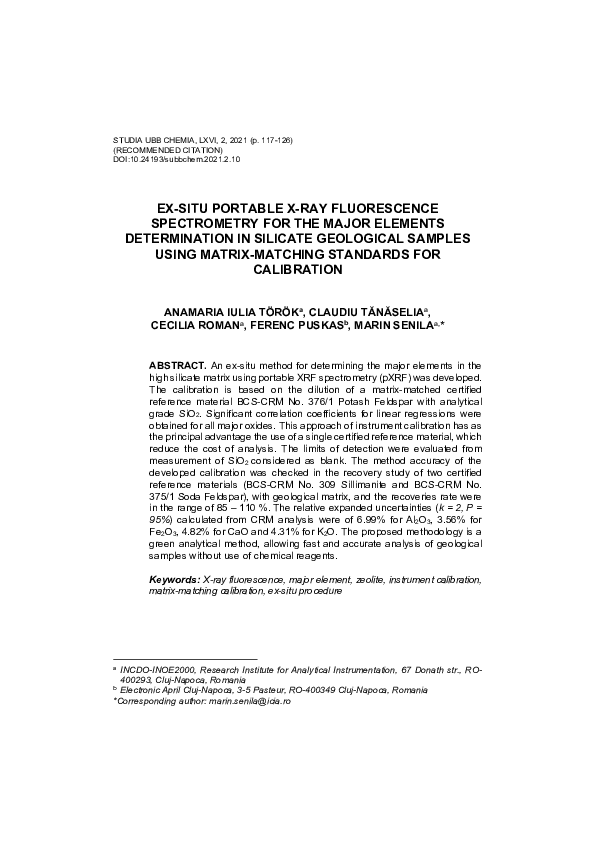 (PDF) Ex-situ portable x-ray fluorescence spectrometry for the major elements determination in ...