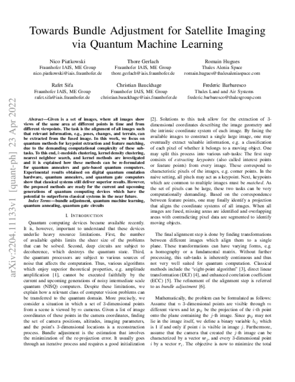 (PDF) Towards Bundle Adjustment for Satellite Imaging via Quantum Machine Learning