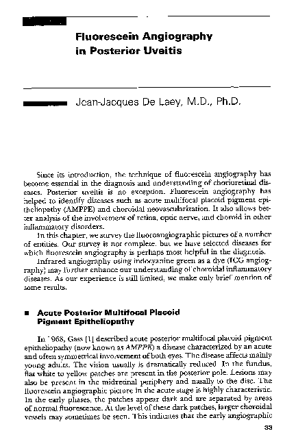 (PDF) Fluorescein Angiography in Posterior Uveitis