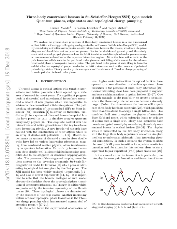 (PDF) Bulk-edge correspondence in the trimer Su-Schrieffer-Heeger model | Adamantios V ...