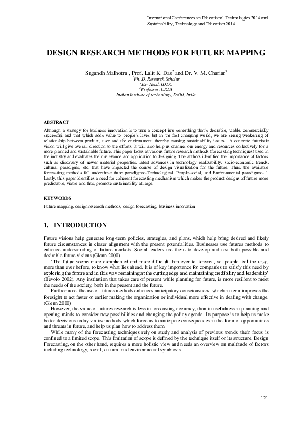 (PDF) Design Research Methods for Future Mapping