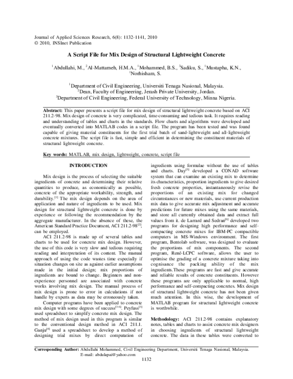 (PDF) A script file for mix design of structural lightweight concrete