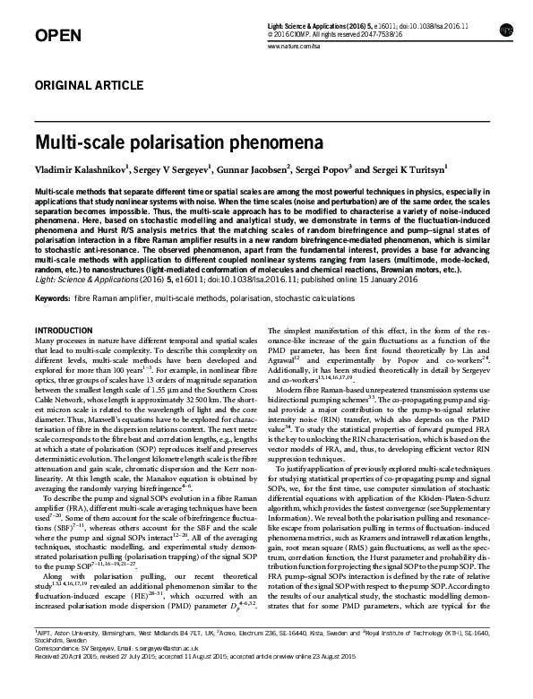 (PDF) Multi-scale polarisation phenomena