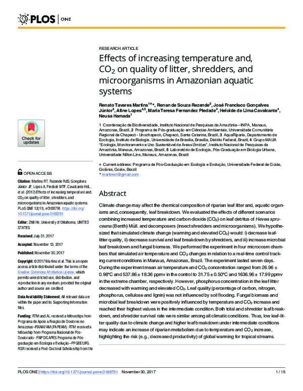 (PDF) Effects of increasing temperature and, CO2 on quality of litter ...