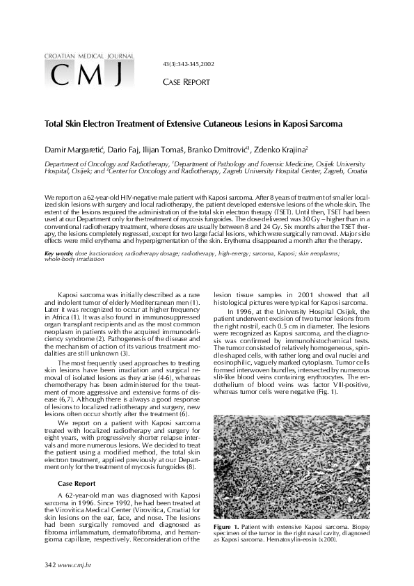 (PDF) Total skin electron treatment of extensive cutaneous lesions in ...