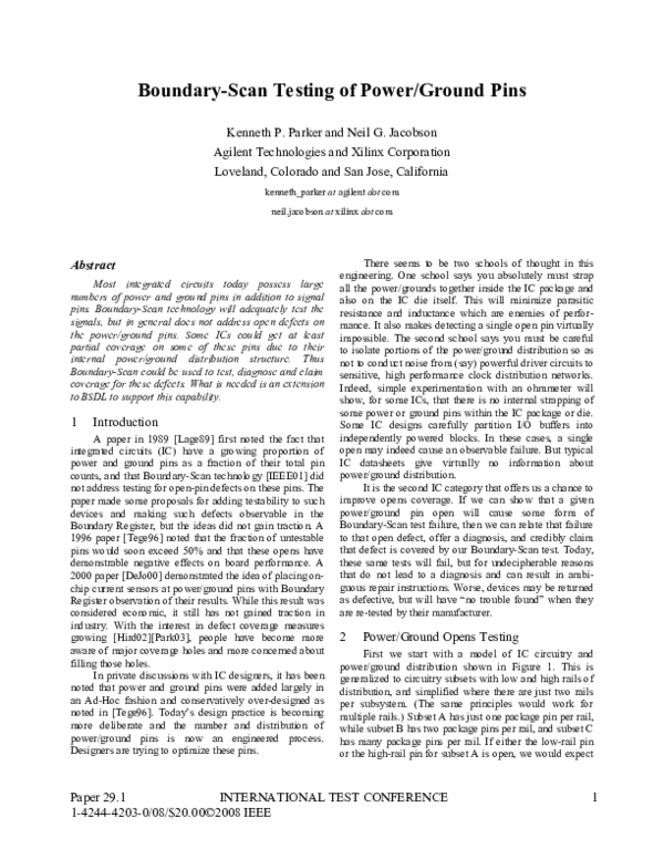 (PDF) Boundary-Scan Testing of Power/Ground Pins