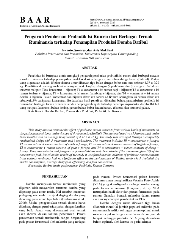 (PDF) Pengaruh pemberian probiotik isi rumen dari berbagai ternak ...
