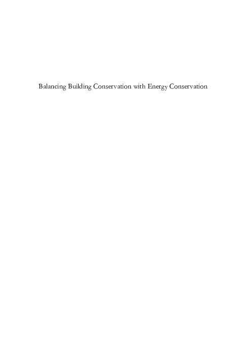 (PDF) Balancing preservation and energy efficiency in building stocks
