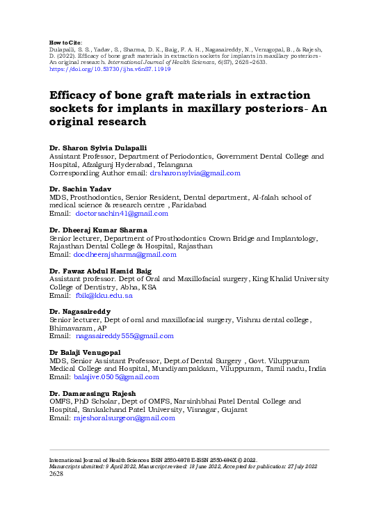 (PDF) Efficacy of bone graft materials in extraction sockets for implants in maxillary ...