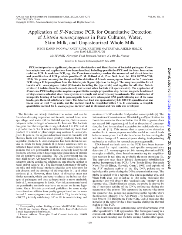 (PDF) Application of 5′-Nuclease PCR for Quantitative Detection of ...