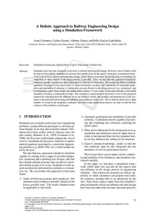 Pdf A Holistic Approach To Railway Engineering Design Using A
