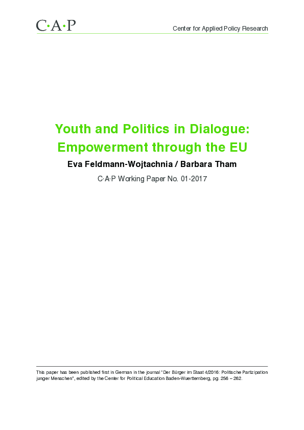 (PDF) Youth and Politics in Dialogue: Empowerment through the EU