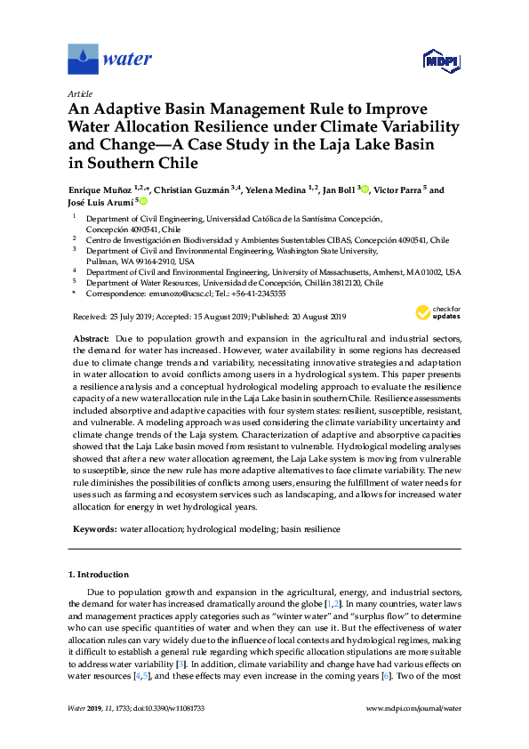 (PDF) An Adaptive Basin Management Rule to Improve Water Allocation ...