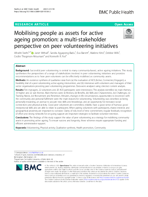 (PDF) Mobilising people as assets for active ageing promotion: a multi ...