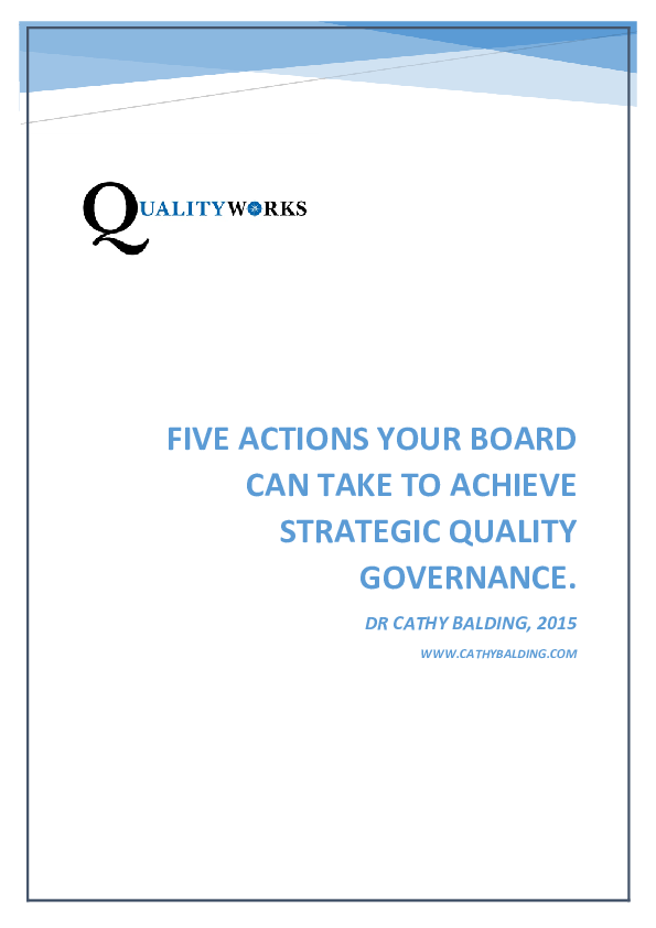 (PDF) Five Actions Your Board Can Take to Achieve Strategic Quality ...